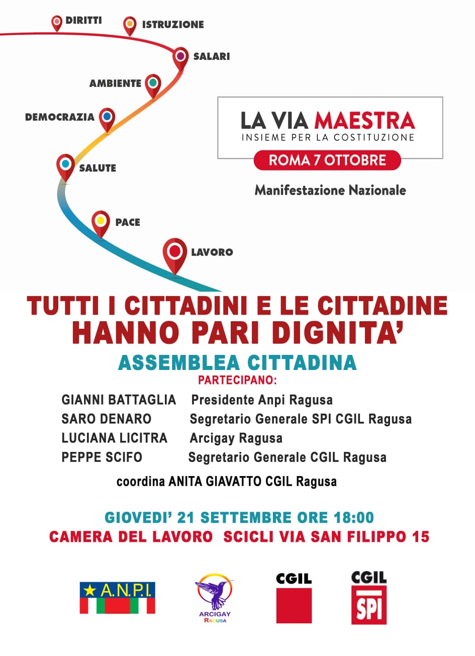 "La via Maestra", assemblea a Scicli aspettando quella di Roma